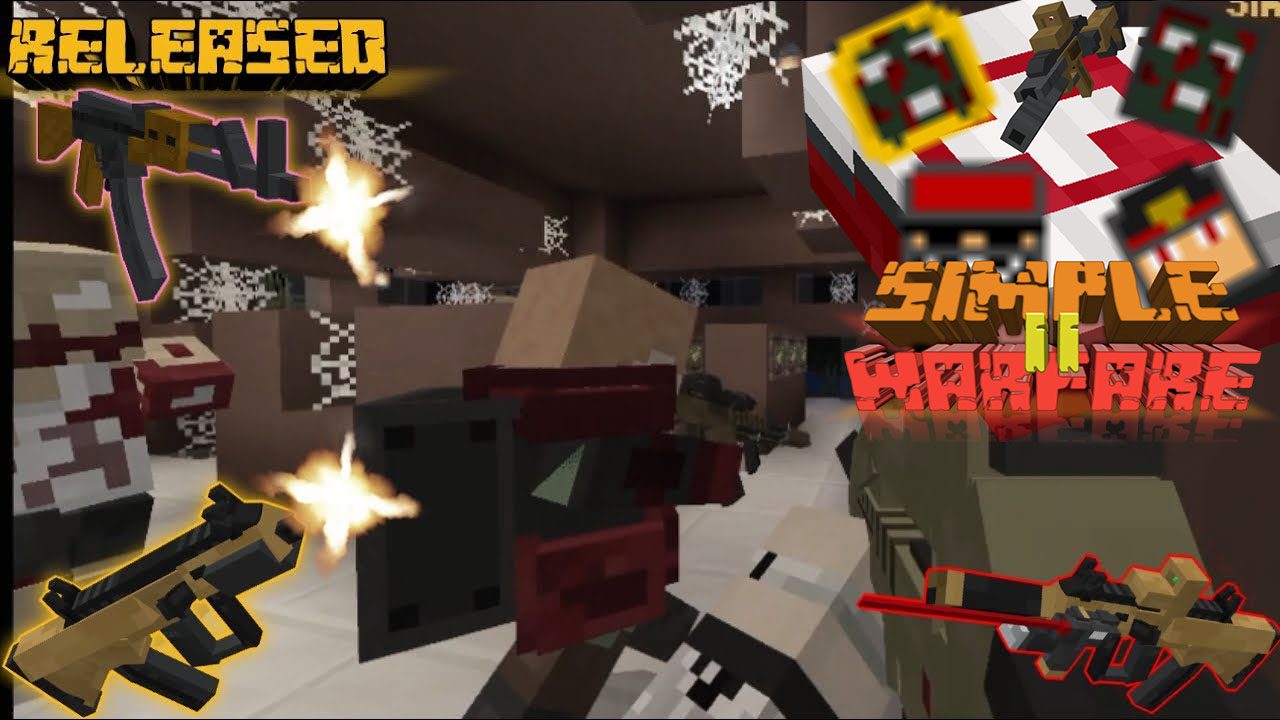 Simple Warfare II Addon V3 (1.19, 1.18) - MCPE/Bedrock 3D Guns Mod - Mc ...