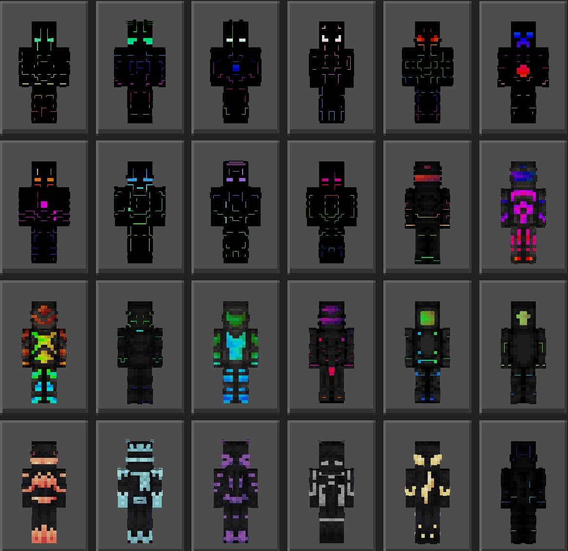 Neon Cyber Glow - Skin Pack (26.10) - MCPE/Bedrock - Mc-Mod.Net
