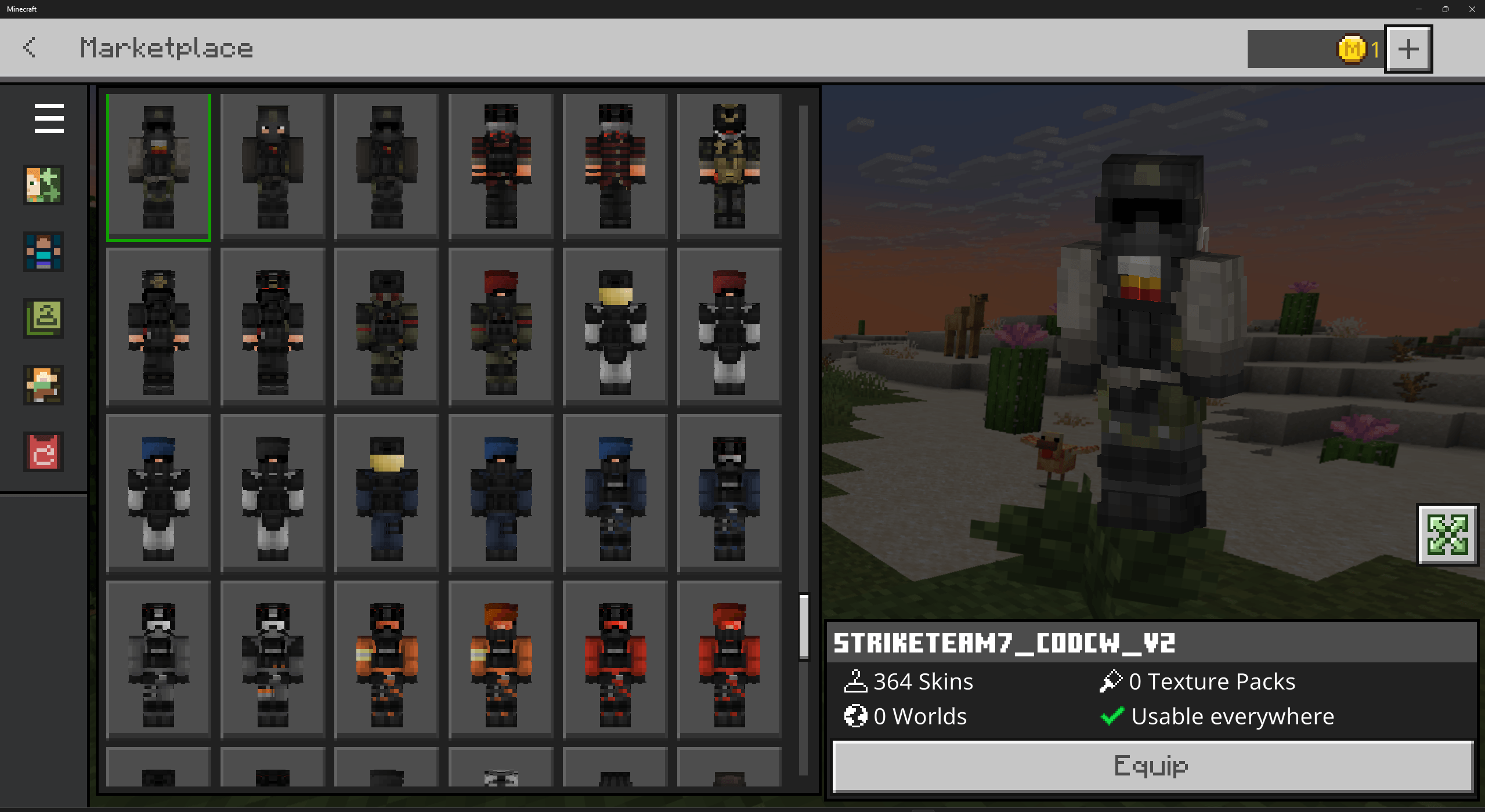 Default642172'S Military Skins Skin Pack (26.10) - MCPE/Bedrock - Mc ...
