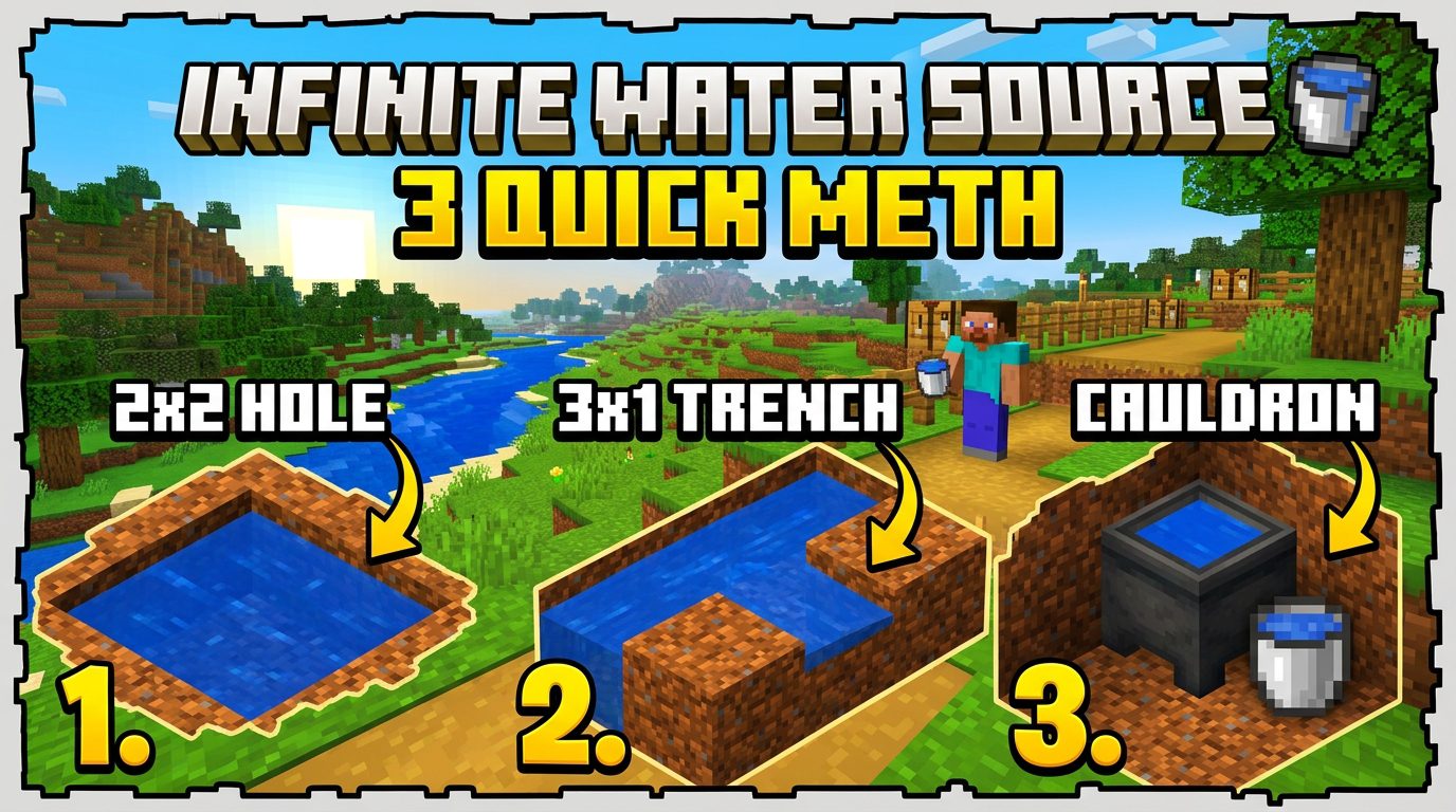 How to Get Infinite Water Sources in Minecraft: 3 Quick Methods - Mc ...